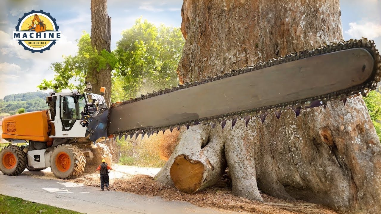 Extreme Dangerous Chainsaw and Forestry Machines Operating at Peak ...