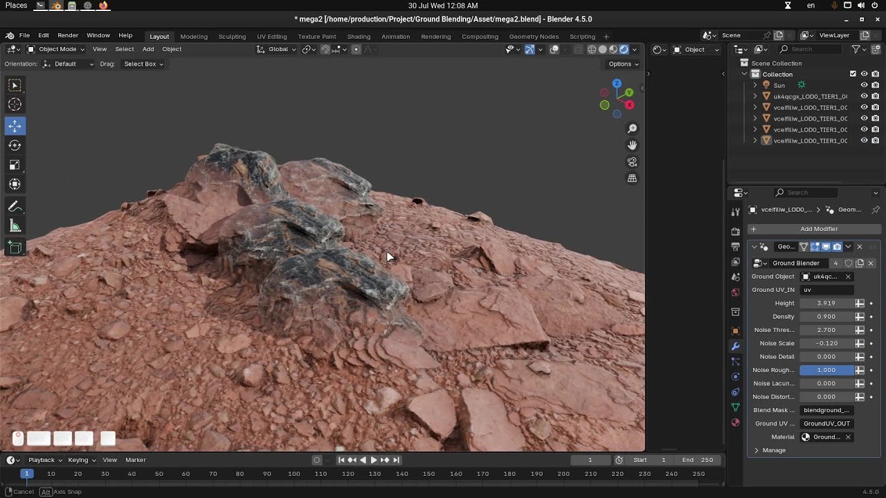 Blending Ground and Object Materials using Set Mesh Normal in Blender ...