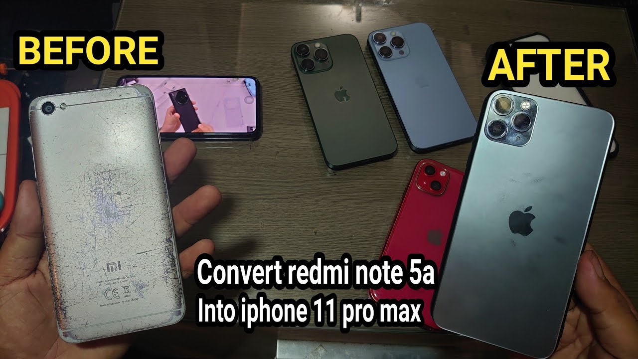 UBAH Xiaomi Redmi Note 5a jadi iPhone 11 Pro Max - YouTube