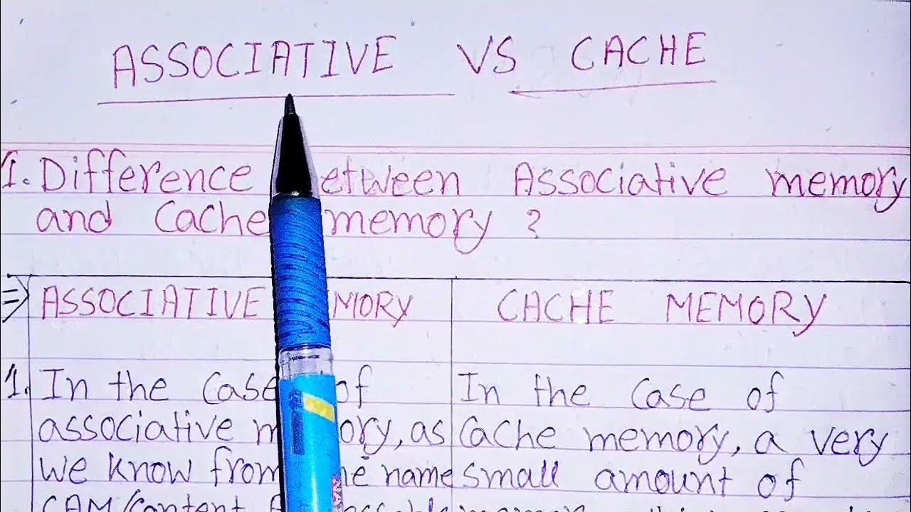 Associative memory vs cache memory|CAM vs cache memory|content addressable memory vs cache ...