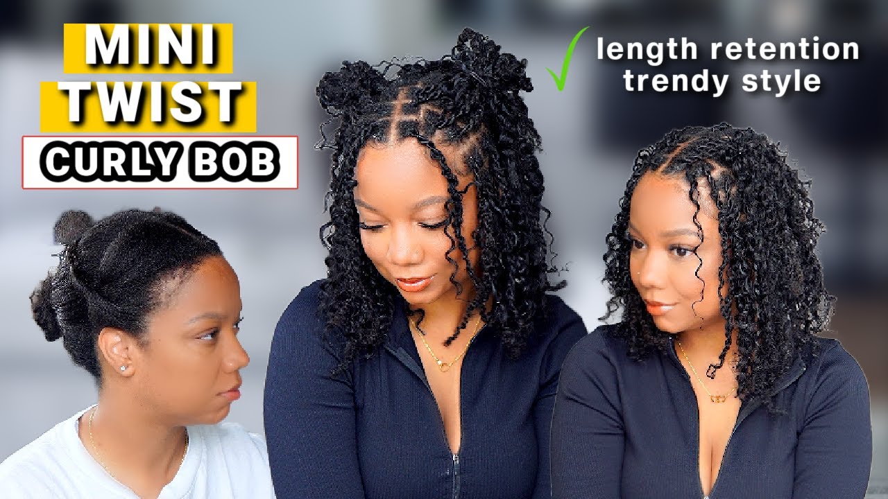 Trendy Curly Bob Mini Twist | Fine Natural Hair Protective Style ft ...