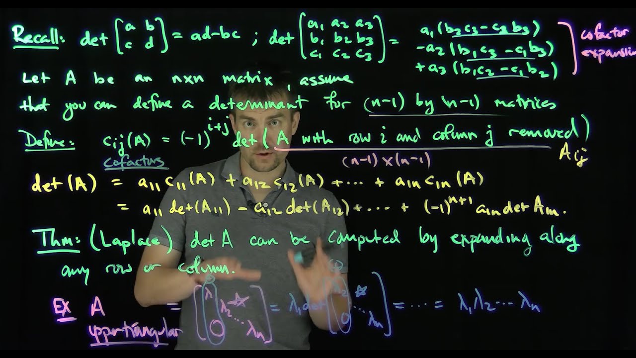 Cofactor Expansions of Determinants - YouTube