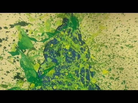 Splattering Green paint - YouTube