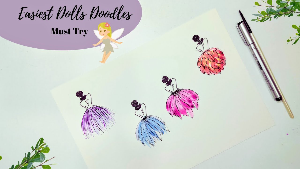 Flower Doodle. Doodle Art Ideas. Easy dolls doodle | drawing ...