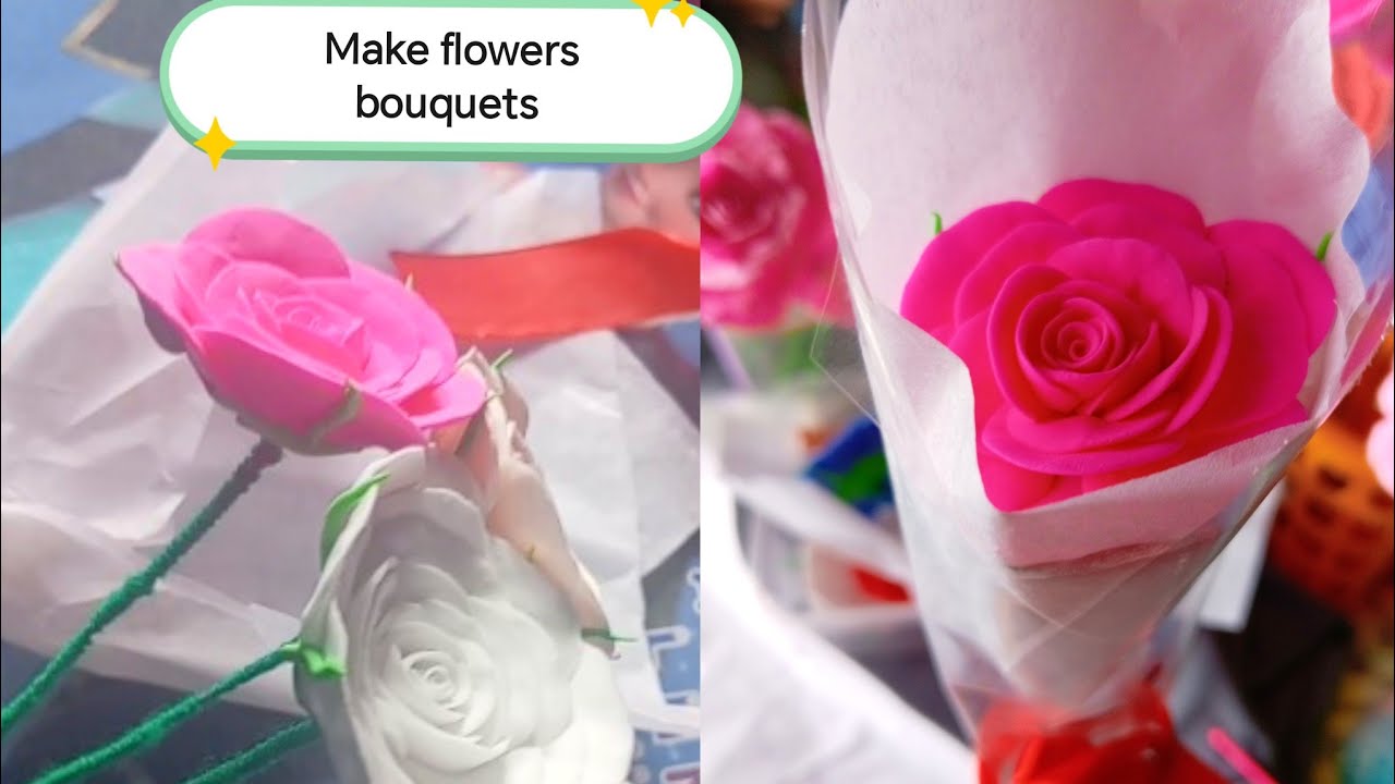 3 roses arrange flowers bouquets.Flowers wrapping easy techniques/roses ...