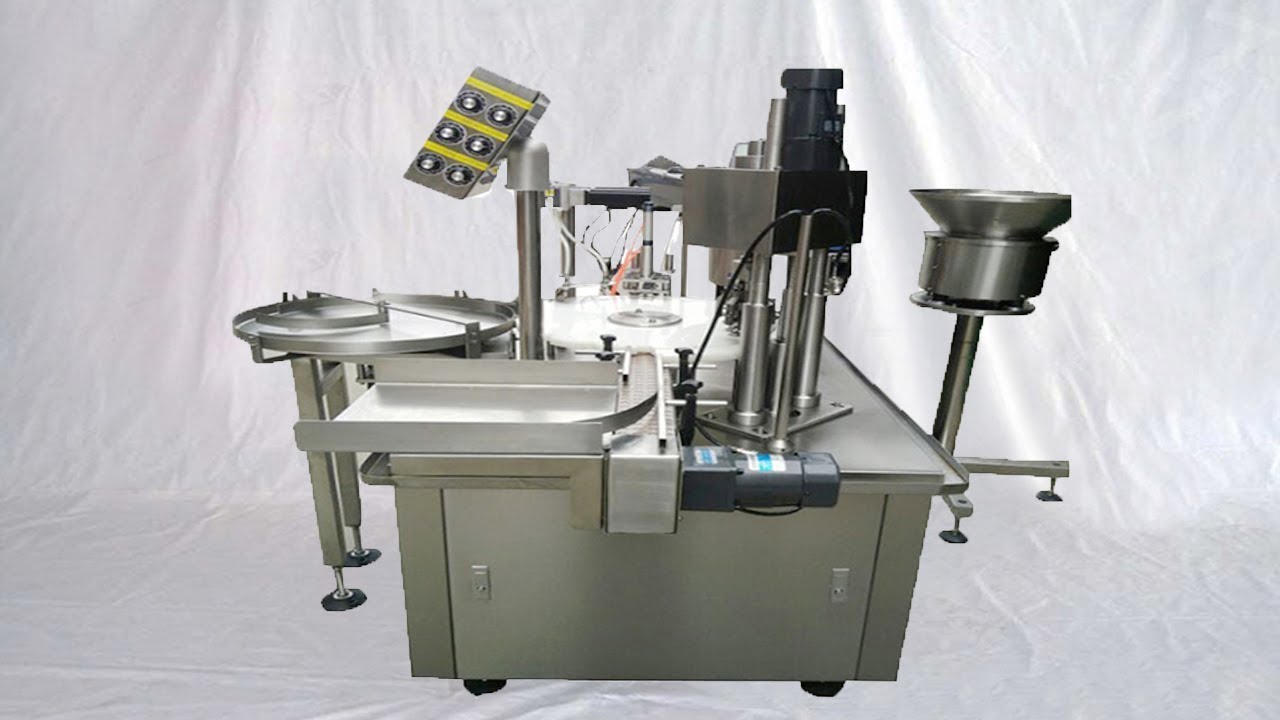 Glass bottles filling capping machine with dropper inserting essential ...