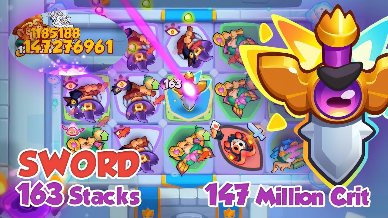 SWORD DPS = 163 Stacks = 147 Million Crit | Rush Royale - YouTube