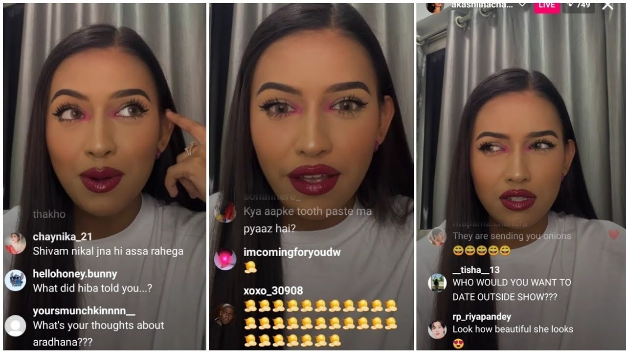 Akashlina Chandra live on Instagram talking about splitsvilla x4 - YouTube