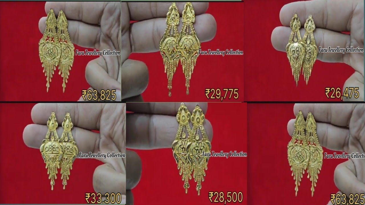 Latest gold jhala Earrings Designs with Weight and Price//light weight ...