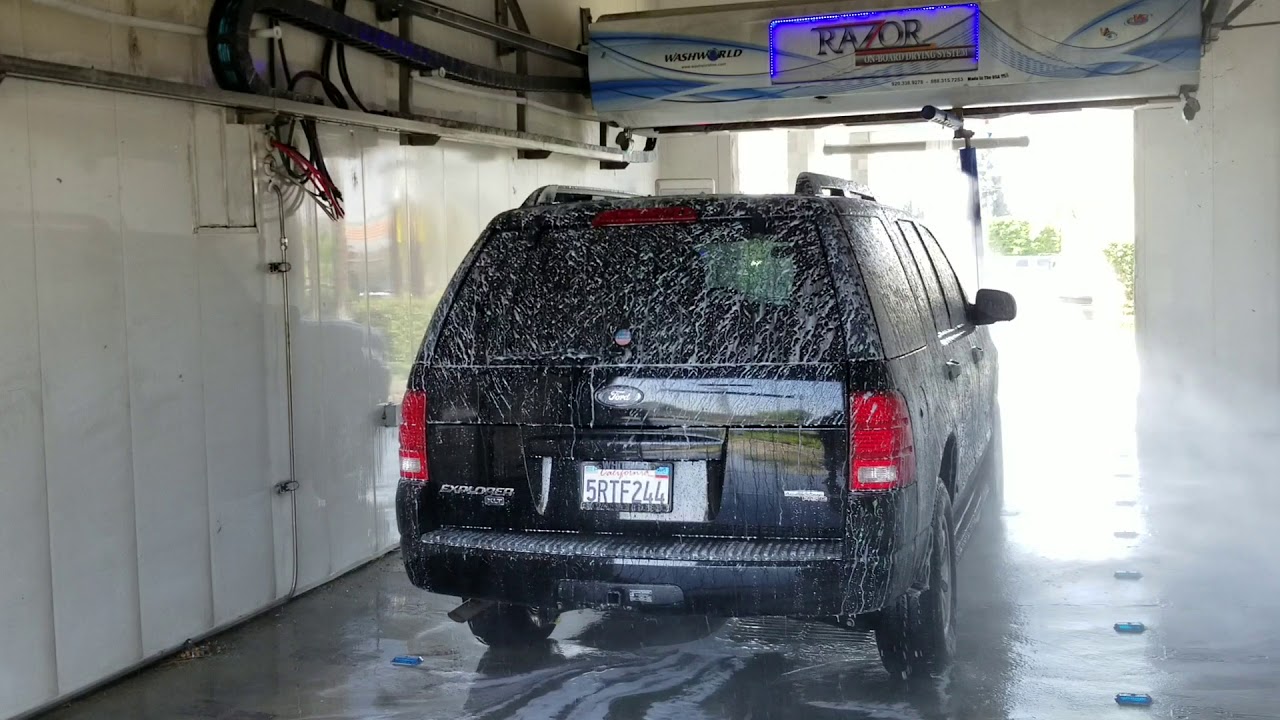WashWorld Razor car wash with on-board dryer - YouTube