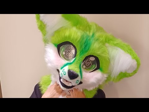 FennéCrafts - "Green Fennec Fox" Fursuit Head & Tail (2023) SOLD! - YouTube