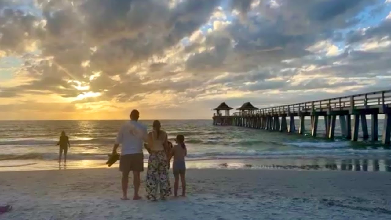 Part 1 - Sunset at the Beach by the Historic Naples Pier in Naples, FL ...