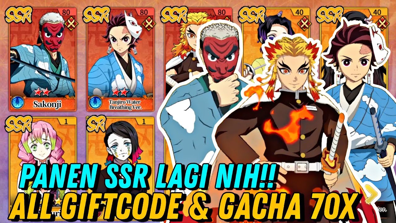 ALL 4 GIFTCODE & GACHA 70x PANEN 2 HEALER SSR - DEMON SLAYER BLADE OF ...