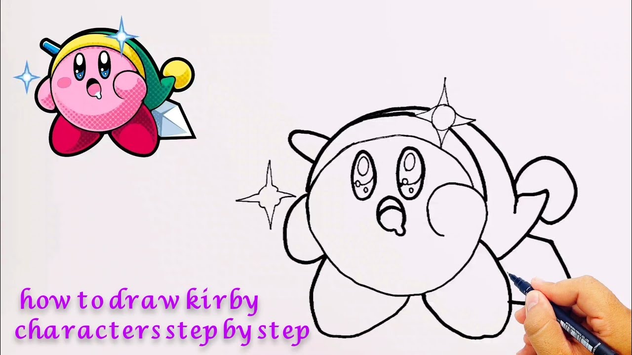 how to draw kirby | (step by step how to draw kirby) - YouTube