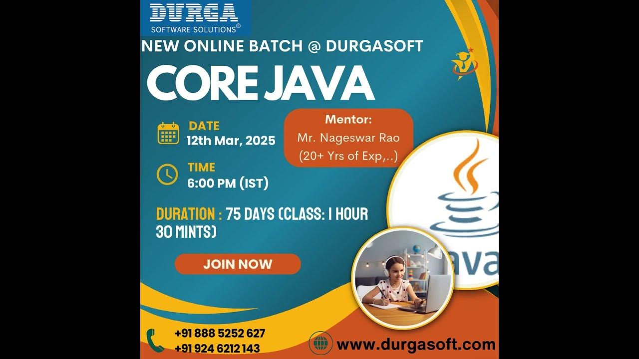 📢 Master Core Java with DurgaSoft – New Online Batch Starting on 12th ...