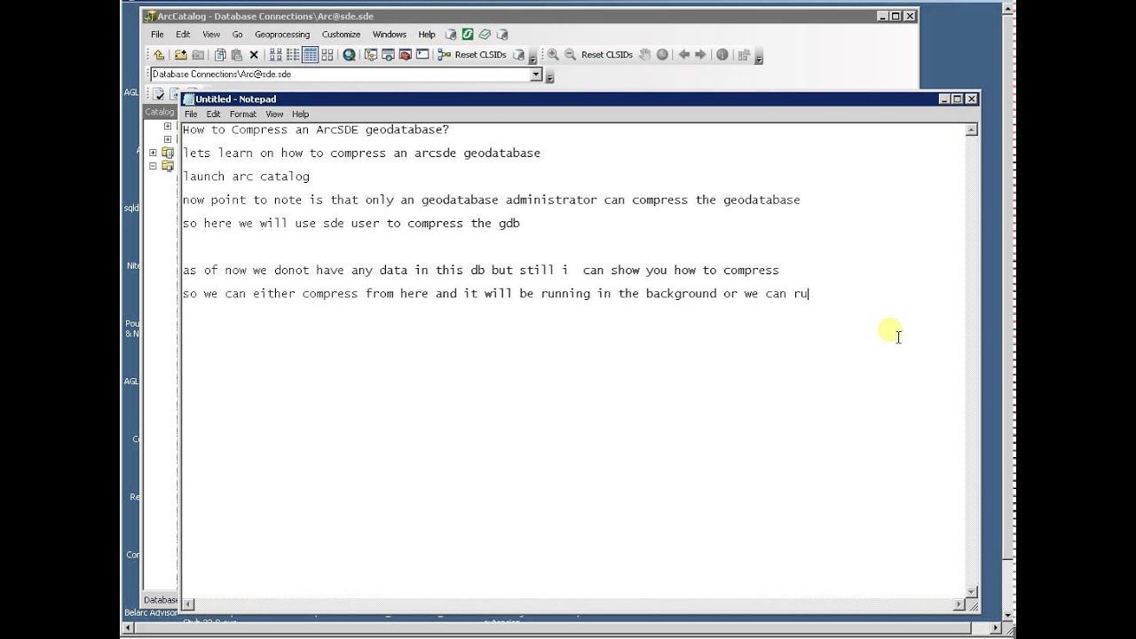 How To Compress An Arcsde Oracle Geodatabase Esri Youtube