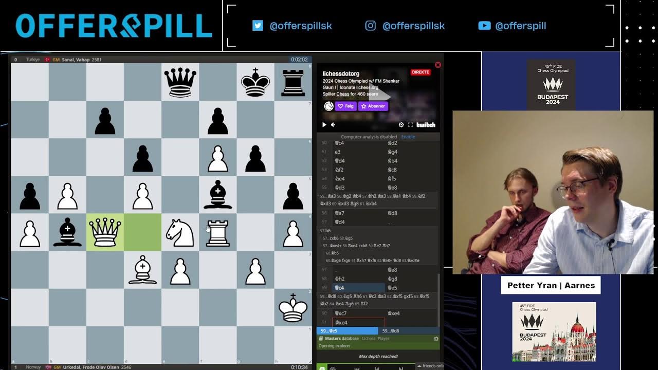 Sjakk-OL Runde 5 | NORGE TOPP 10 | Norge - Tyrkia (open) & Norge - Spania (kvinner) - YouTube