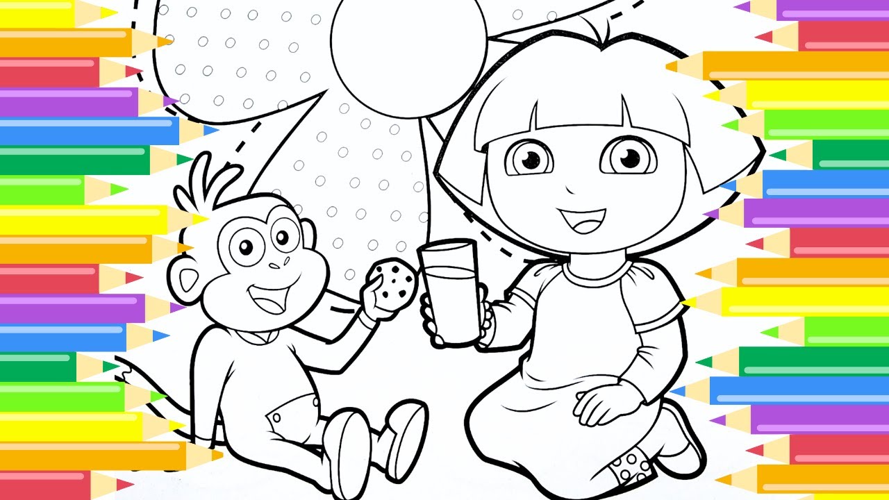 Dora The Explorer Colouring - YouTube