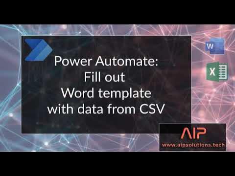 Power Automate Desktop: Automate filling in Word Template with data read from CSV - YouTube
