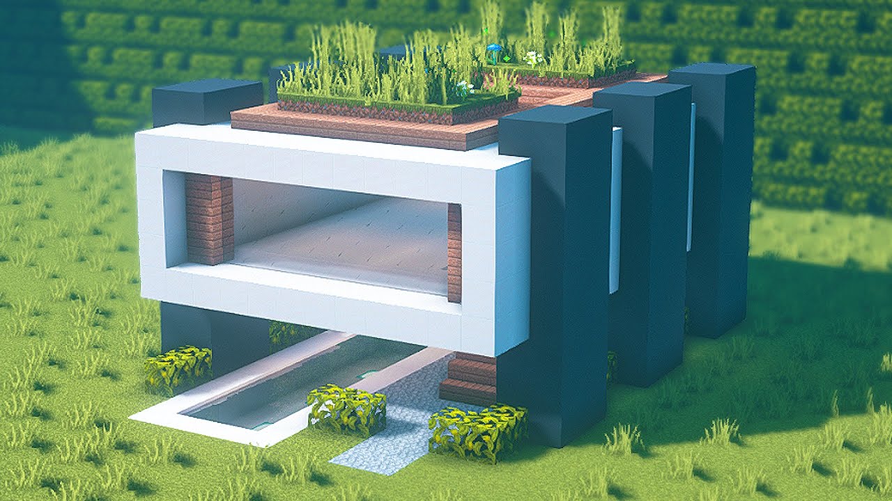 Minecraft: How To Build a Modern House (Concrete House) Tutorials [#28 ...