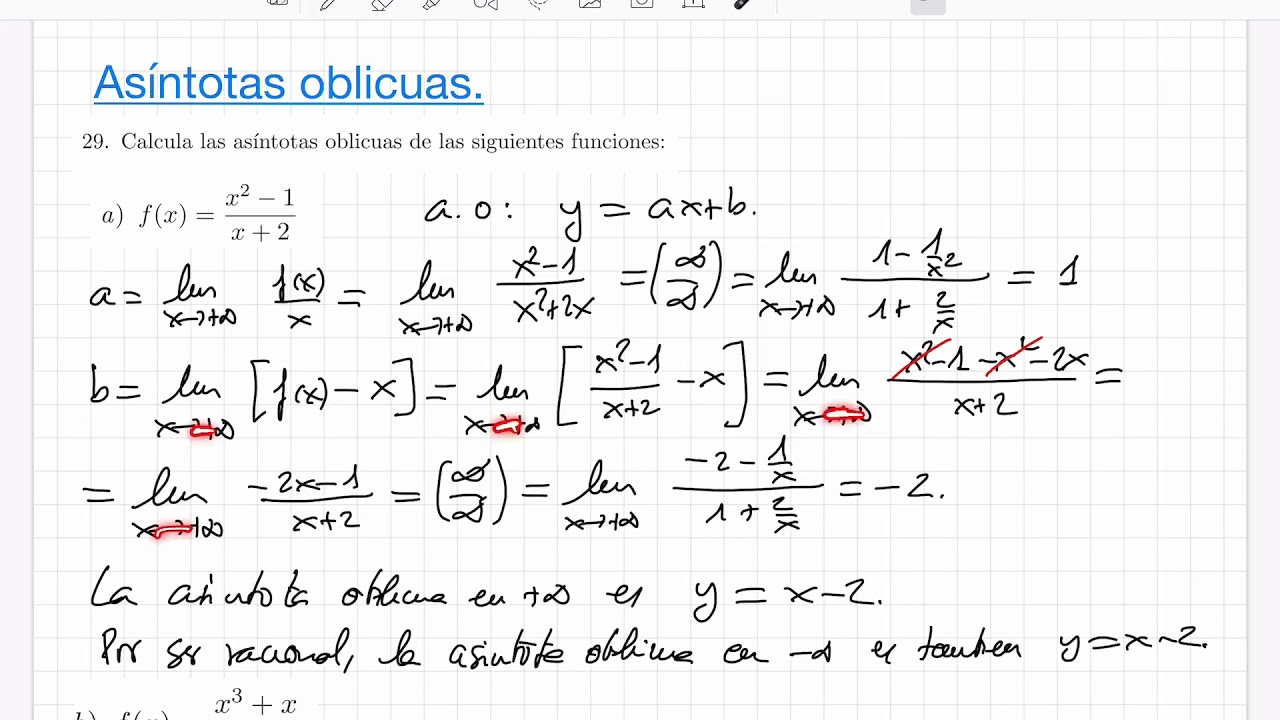 Límites #12: Cálculo de asíntotas oblicuas con límites - YouTube