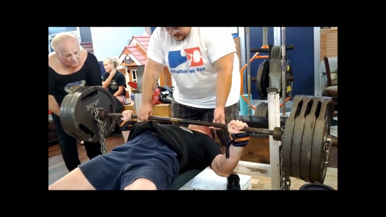 David Bittle | 430 Pound Bench Press | Kingdom Power Gym - YouTube