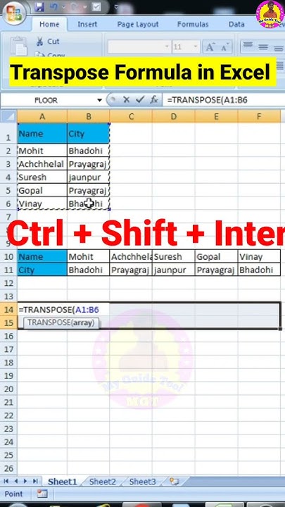 Transpose Data in Excel #excel #exceltips #exceltutorial #microsoftexcel #myguidetool - YouTube