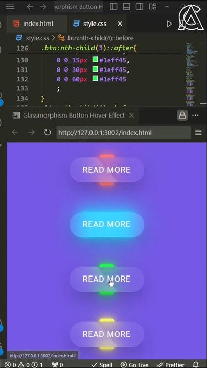 Glassmorphism Button Hover Effect Using Html and Css - YouTube