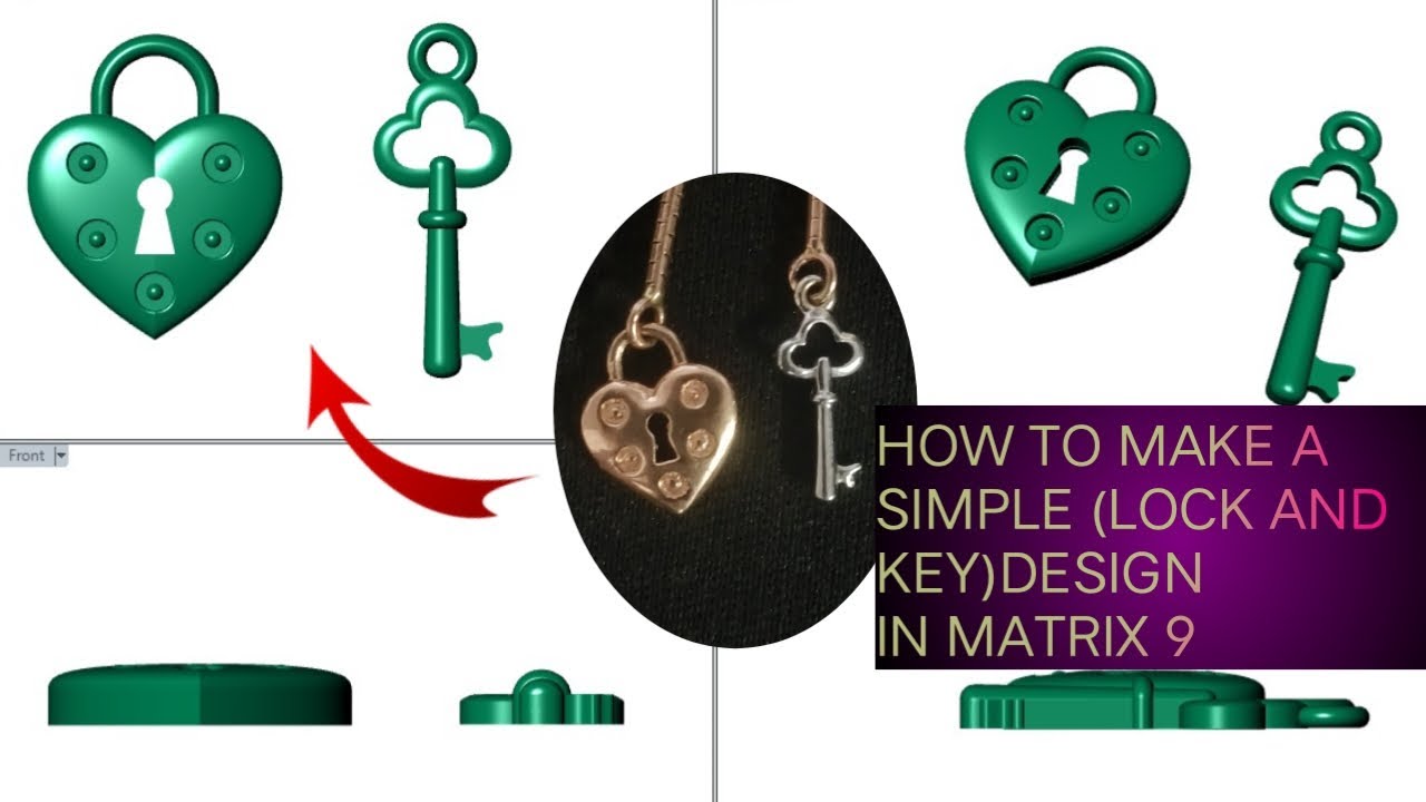 HOW TO MAKE A SIMPLE (LOCK AND KEY)DESIGN IN MATRIX 9 @APjewelleryCAD # ...