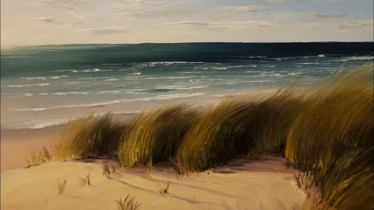 How to Paint a Simple Beach Scene using Oil paints. - YouTube