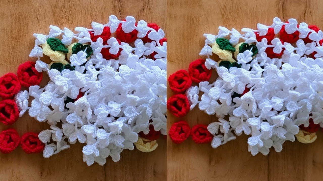 Wow...Latest 🎀flower lari rose flower🌹 jhalar ka design jhalar Woolen ...