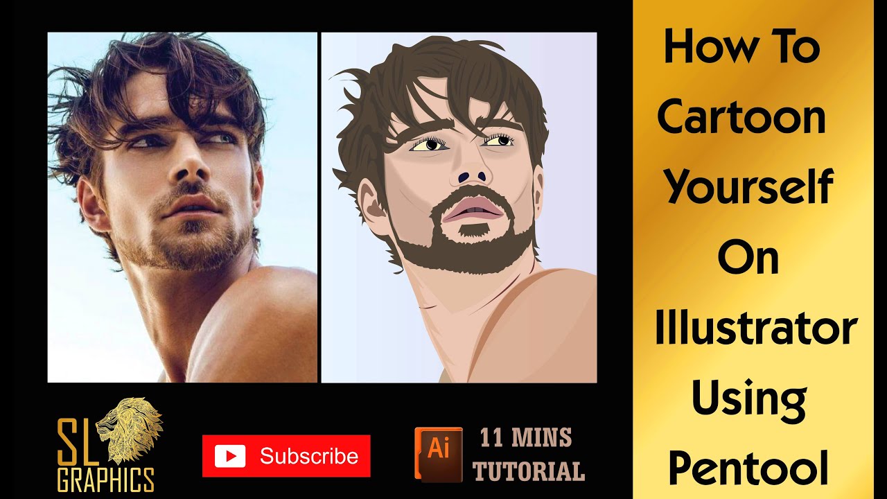 Vector Art - How to cartoon yourself illustrator 2020 - Speed art 11 ...