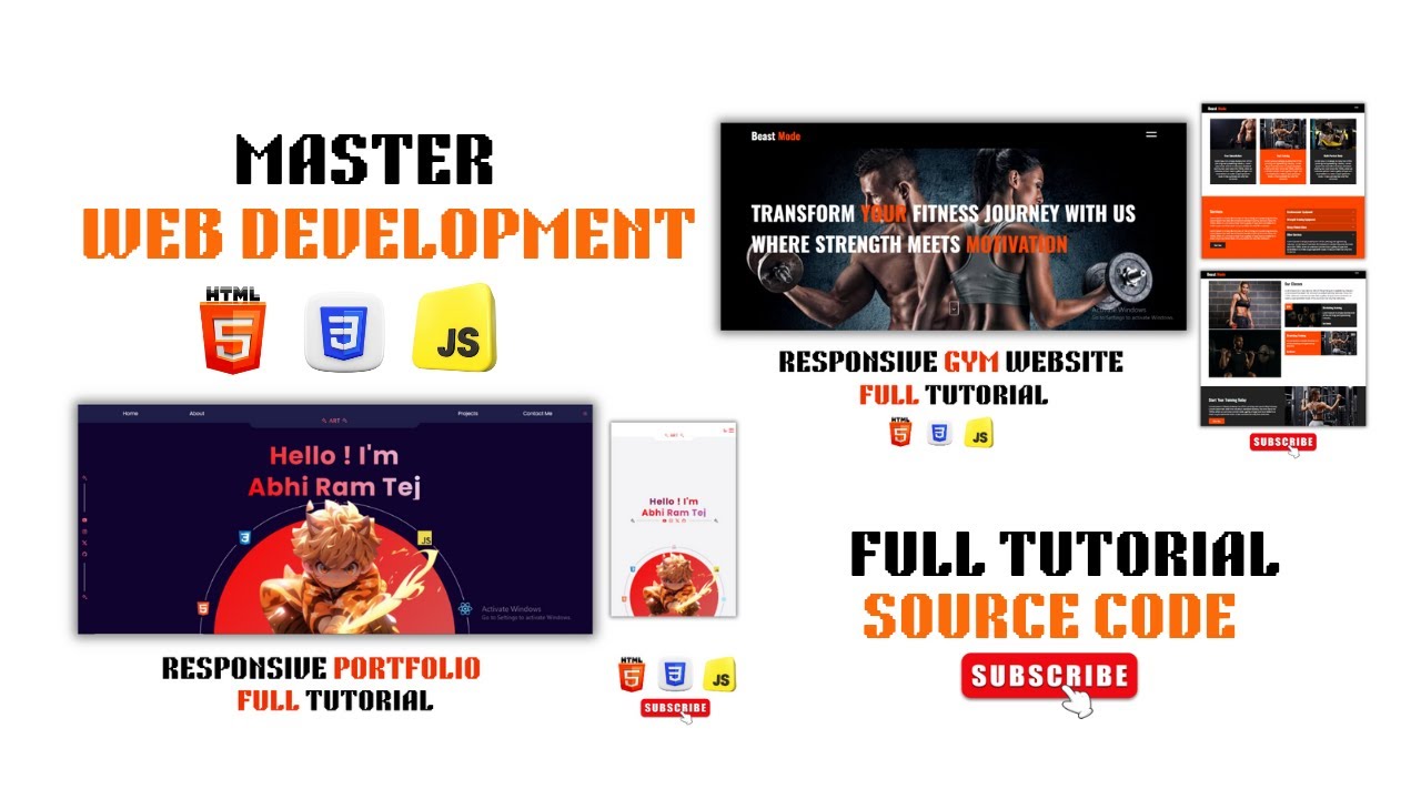 Master Frontend Web Development With 2 Real World Portfolios using html css js Beginners to ...