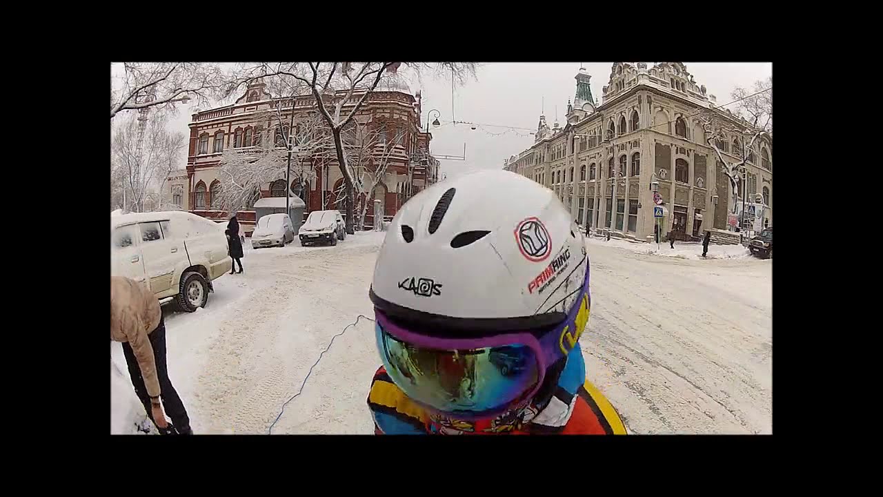 Street snowboarding На сноуборде по городу - YouTube