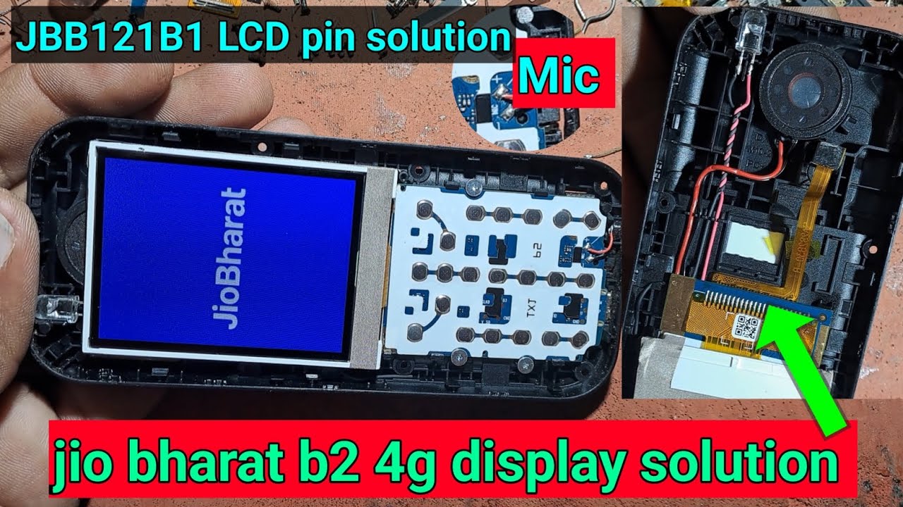 jio bharat b2 4g display solution | jio bharat jbb121b1 LCD pin ...