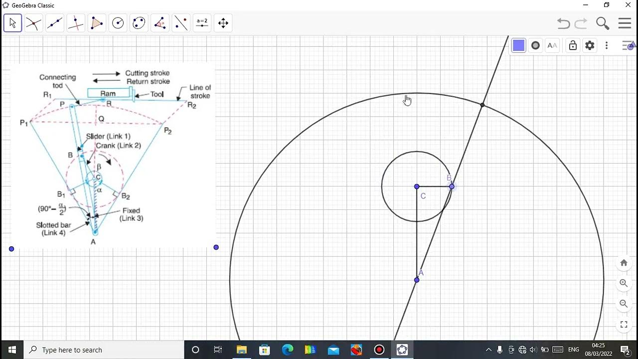 Quick Return Mechanism in Geogebra - YouTube