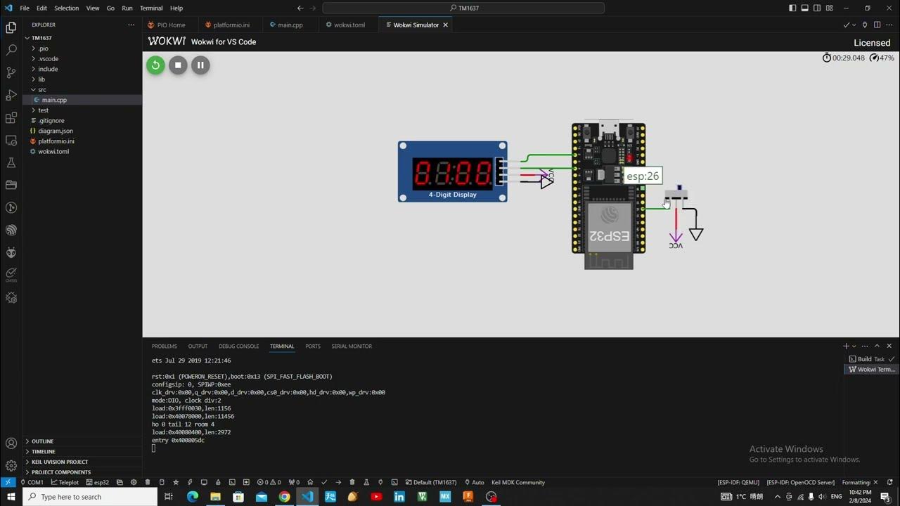 TM1637 4 digits LED display with ESP32 - YouTube