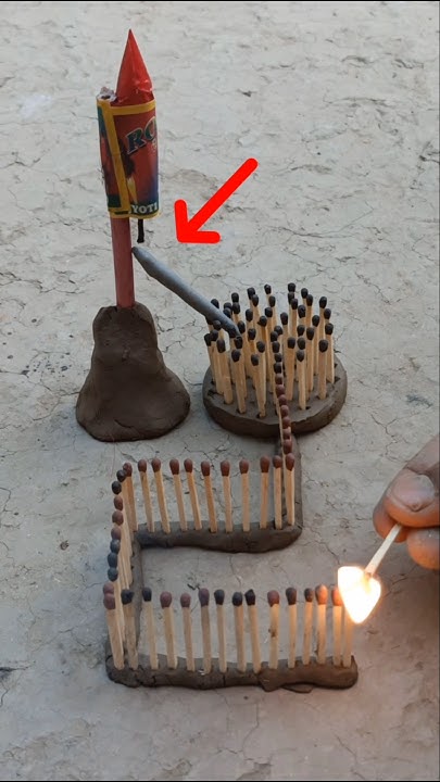 Matchstick Chain Reaction to Rocket Launch – Satisfying Firework Experiment #shortsvideo - YouTube