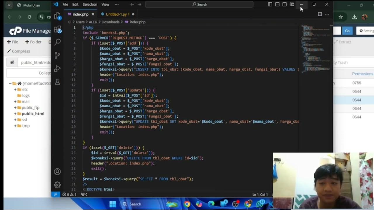 CRUD data obat di cpanel - YouTube