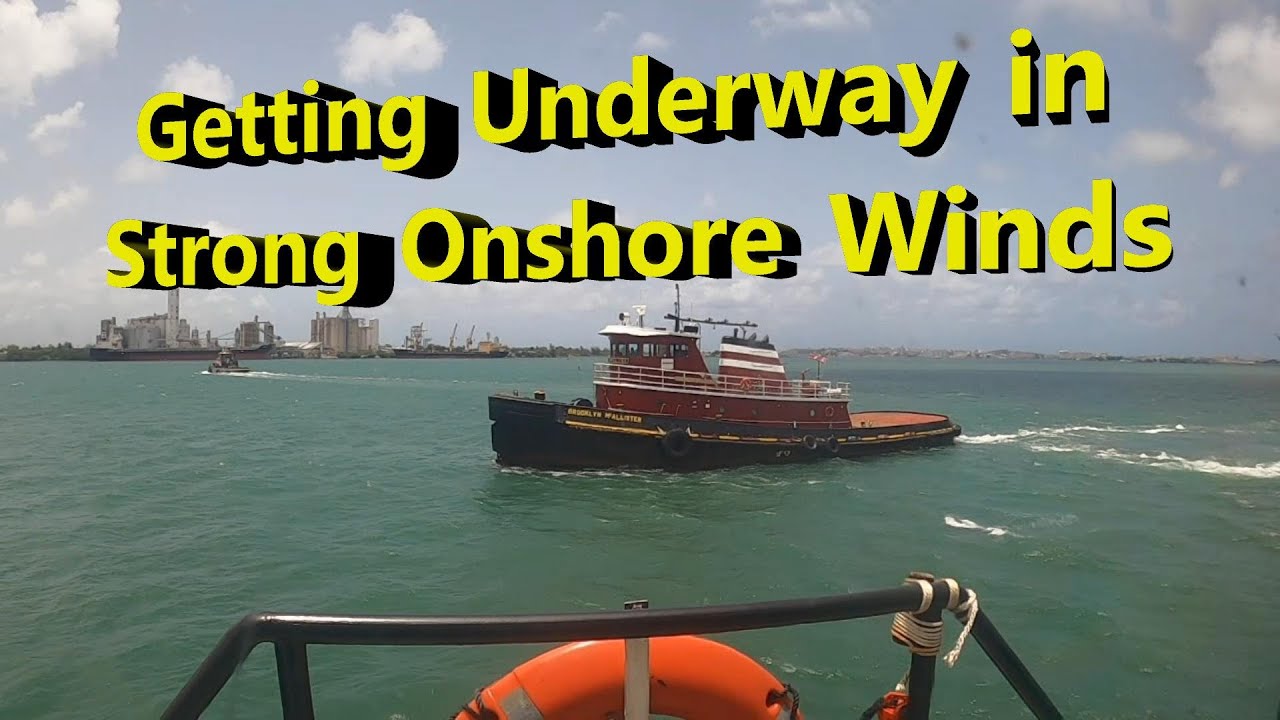 Getting Underway in strong onshore winds - YouTube