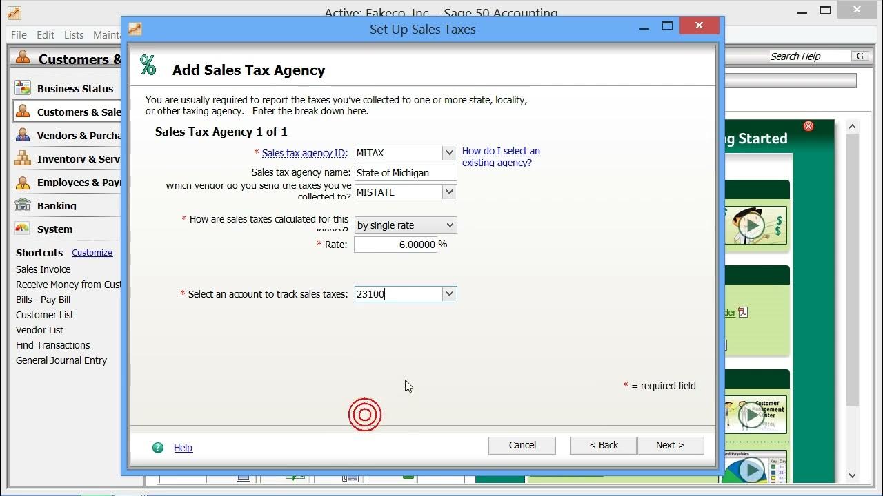How to set sales tax using sage50 Accounting Software - YouTube