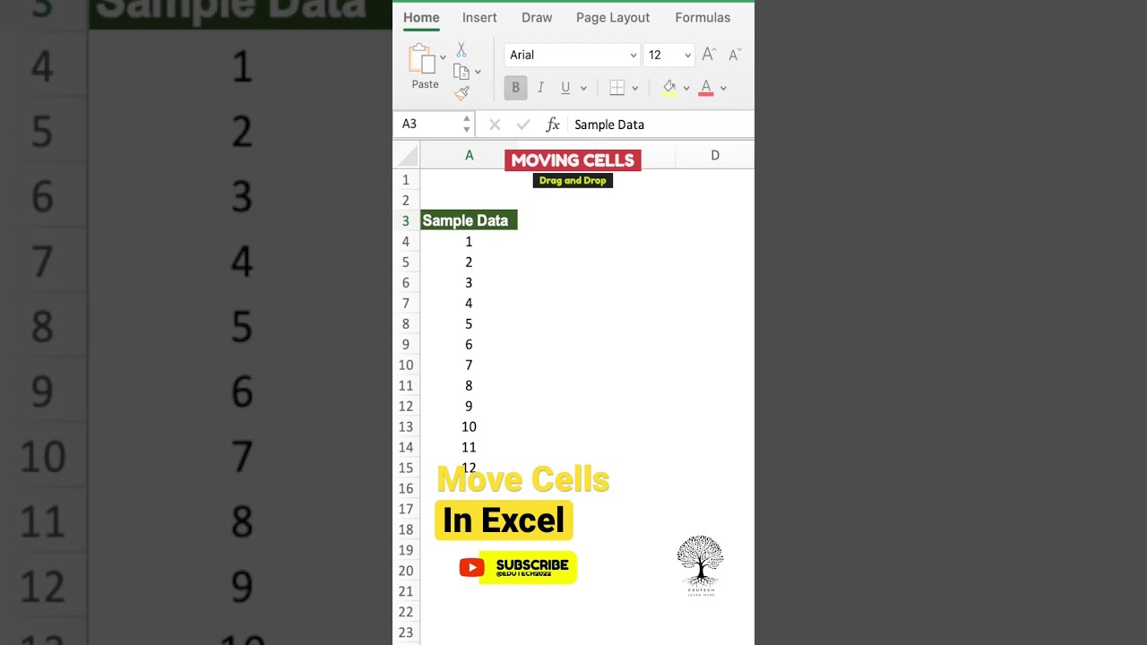 How To Move Cells In Excel Drag And Drop Excel For Beginners How To Move Cells In Excel Drag And Drop Excel For Beginners