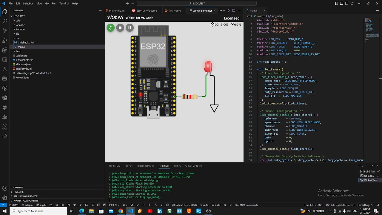 Fading Led Using The Ledc Driver Of Esp Idf Youtube