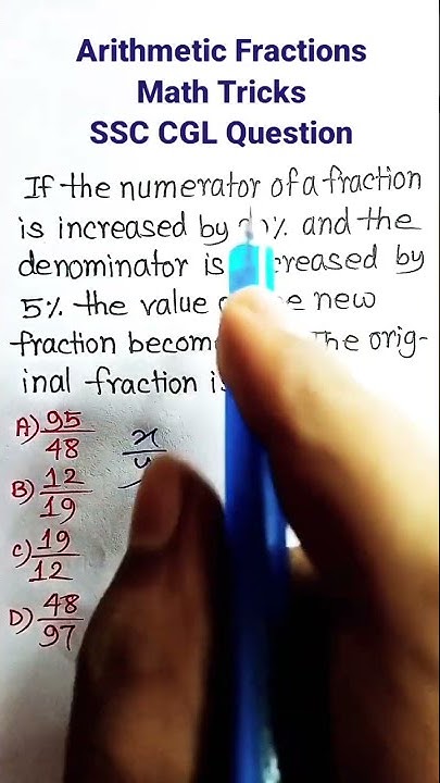 Arithmetic Tricks| Fraction| Maths Tricks| Math Fast Calculation| Maths SSC CGL GD CHSL | # ...