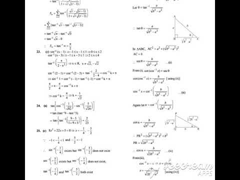 IIT-JEE MATHS INVERSE TRIGONOMETRIC FUNCTION ANSWER PART 2 - YouTube