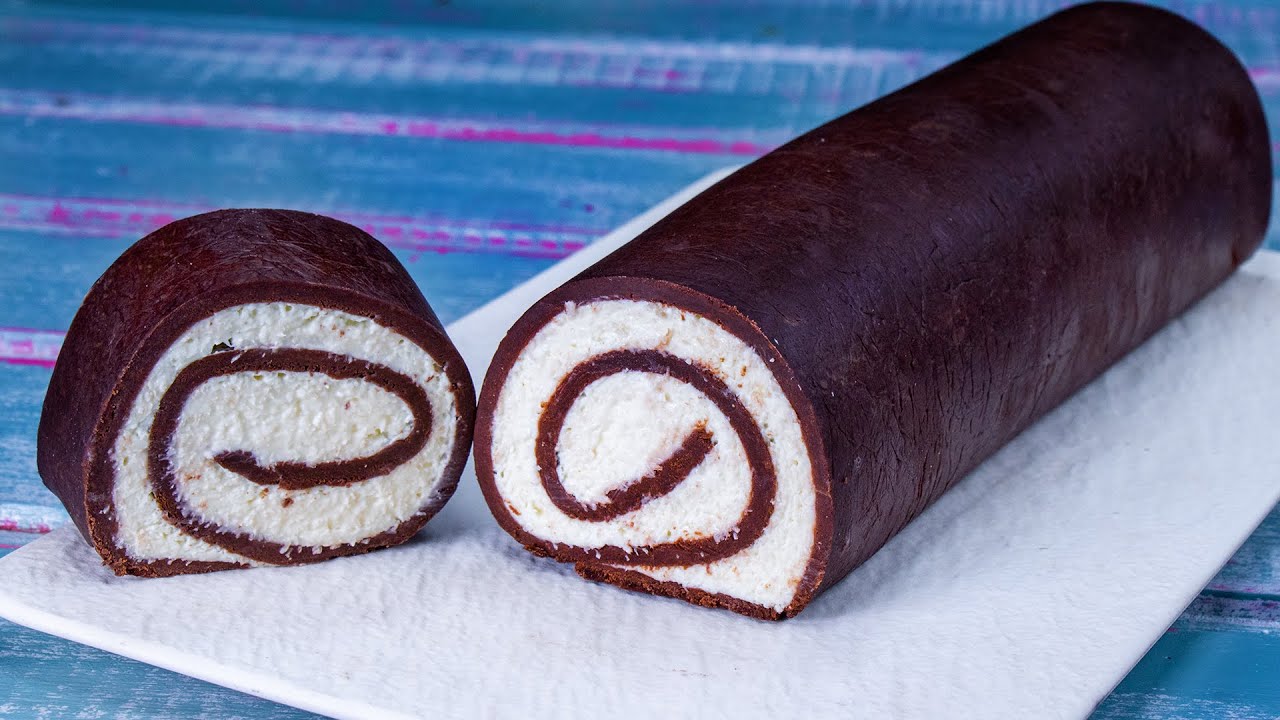 I eat this 3 times per day! Coconut roulade without baking - YouTube