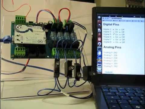 Arduino web server with Bmini Ethernet relay shield - YouTube