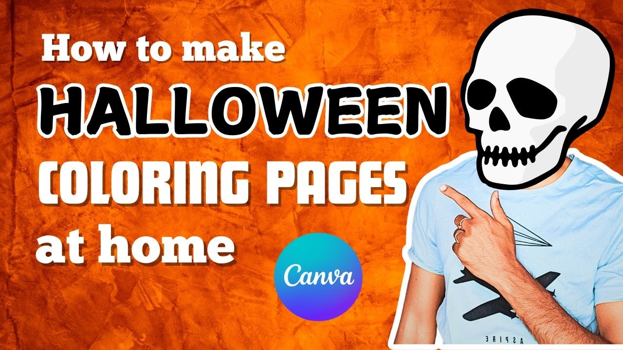 How to make Halloween coloring pages at home in Canva - YouTube