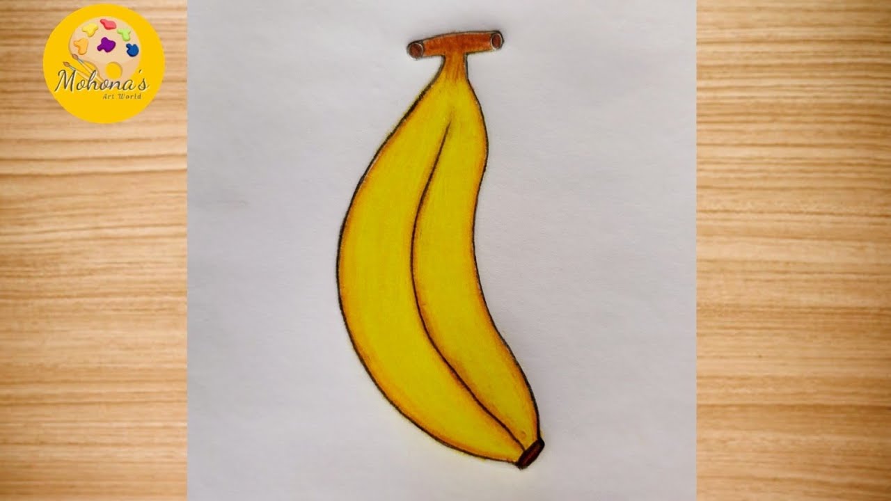 How to Draw a Banana|| Banana drawing step by step|| চাঁদা দিয়ে সহজে ...