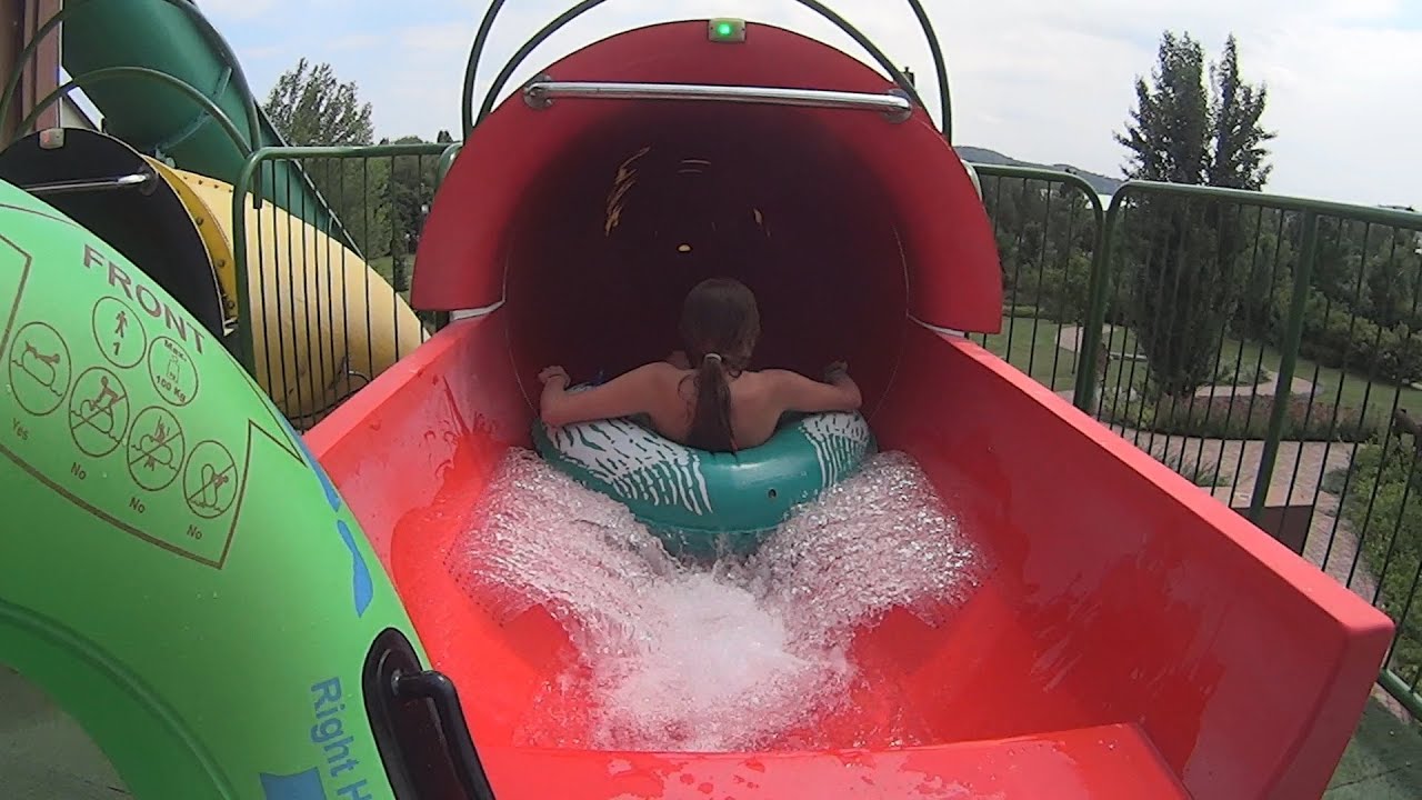 RED Water Slide at Annagora Waterpark - YouTube